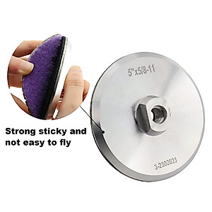YDROWN 5 Inch Aluminium Backer Pad for Diamond Polishing Pad Holder Hook and Loop Connector 5/8-11 Thread (5 Inch)