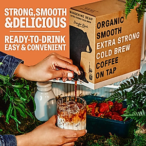 Wandering Bear Organic Hazelnut Cold Brew Coffee On Tap, 96 fl oz - Extra Strong, Smooth, Unsweetened, Shelf-Stable, and Ready to Drink Iced Coffee, Cold Brewed Coffee, Cold Coffee