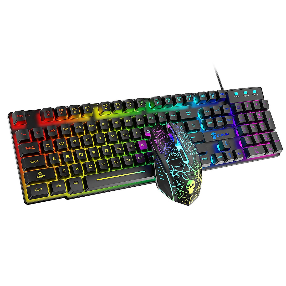 Gaming Keyboard, USB Wired Mechanical Feeling Keyboard with RGB Backlit Gaming Keyboard Waterproof 104Keys for PC Computer Gamer Overwatch Dota for Desktop, Computer, PC