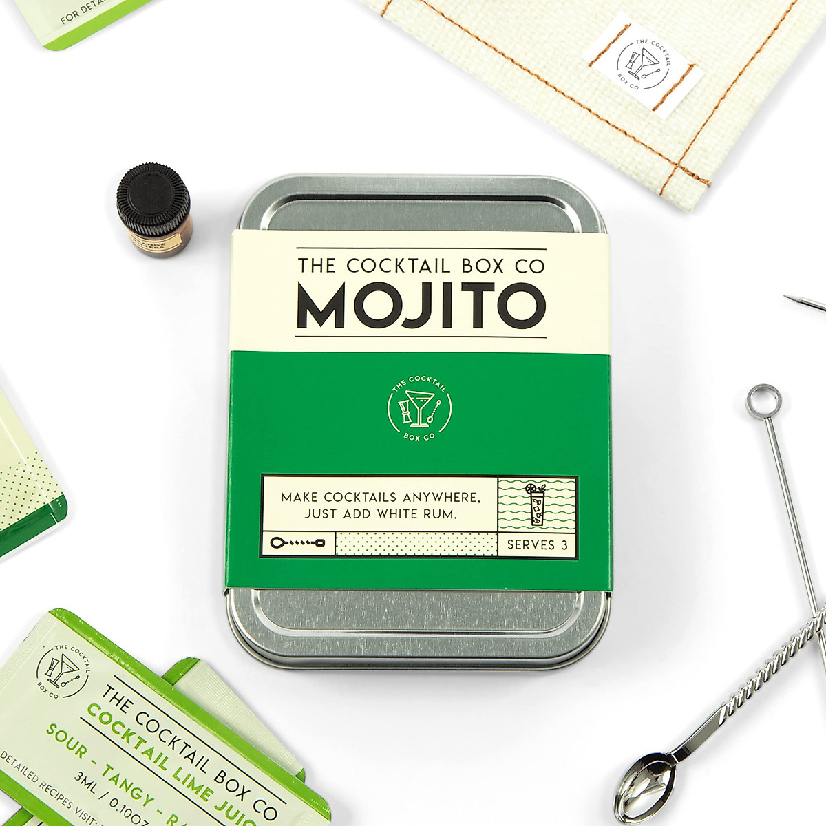 The Cocktail Box Co. Mojito Cocktail Kit - Premium Cocktail Kits - Make Hand Crafted Cocktails. Great Gifts for Him or Her Cocktail Lovers (1 Kit)