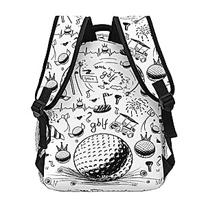 RUVNSR Golf Backpack 16 Inch School Backpacks 3D Print Lightweight Ball Bookbag Casual Sport Daypack Travel Bag for Kids Girls Boys Men Gifts