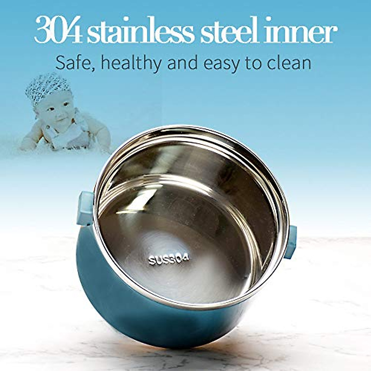 SANQIAHOME 2 Tier Stackable Stainless Steel Lunch Box Sealed(green, 2 layers)