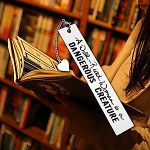 Funny A Well Read Woman is a Dangerous Creature Inspirational Bookmark Gifts for Women, Bookmarks for Sister Girl Daughter Bookworm Book Friend Friendship Gifts Sister Gifts
