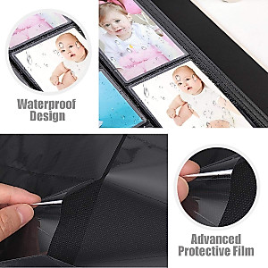 RECUTMS Photo Album 4x6 600 Photos Black Inner Page Button Grain Leather Big Capacity Pockets Pictures Album Birthday Christmas Photo Albums Wedding Anniversary (Black)