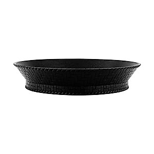 G.E.T. RB-880-BK-EC Round Serving Basket with Base and Drainage Slots, 10.5", Black (Set of 4)