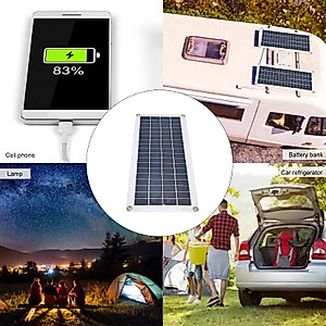 01 02 015 Solar Charging Panel, 2x10W Dual Female USB Port Photovoltaic Wide Application Solar Panel Set for Outdoor for Emergency for Boats for RVs for Satellites