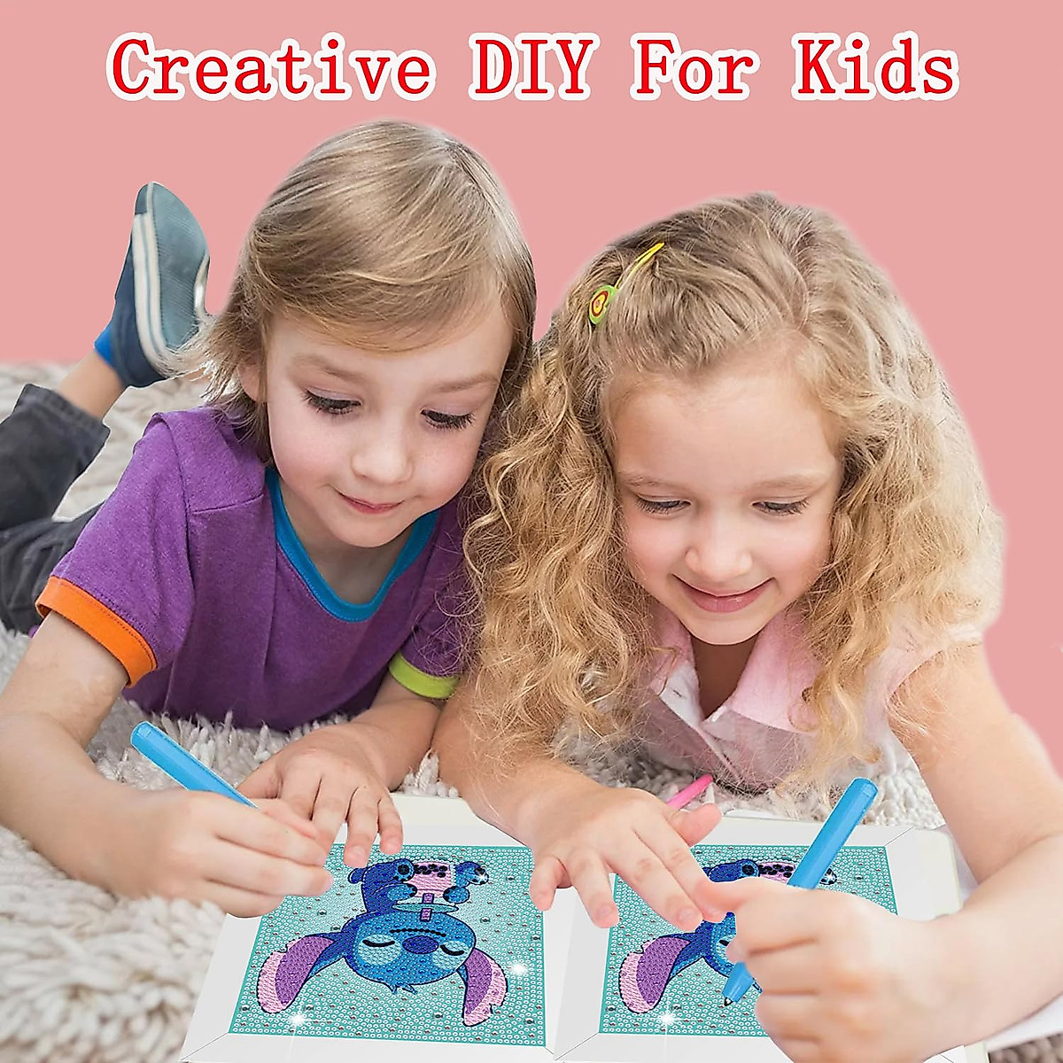 Miairivy Diamond Painting Kits for Kids, DIY 5D Cute Cartoon Diamond Art with Frame, Extremely Creative Gem Painting Crafts, Gifts, Birthday Gifts and Room Decor for Girls and Boys Ages 4-12 (Sth-1)