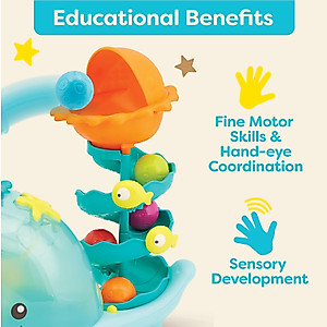 B. toys- B. play- Musical Whale Ball Popper with Lights – Developmental Sensory and Fine Motor Development- Baby Toy with 5 Balls- Babies, Toddlers- Poppity Whale- 9 months +