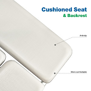 GreenChief Padded Shower Bench for Bathtub 500 LBS - Heavy Duty Shower Chair Adjustable, Transfer Bench with Arms and Backrest for Elderly, Tub Transfer Shower Seat Bath Chair for Inside Shower