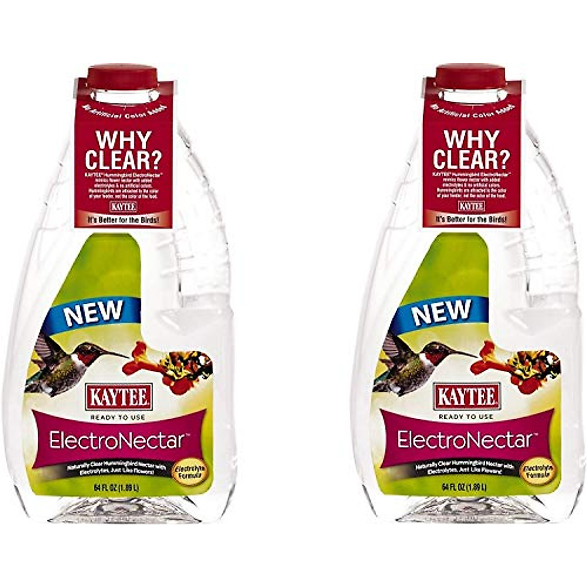 Kaytee Hummingbird Electro Nectar Ready to Use, 64oz (2 case(64oz))