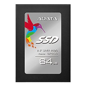 ADATA Premier SP600 64 GB 2.5" SATA III 6 Gb/s Read up to 550MB/s Solid State Drive (ASP600S3-64GM-C)
