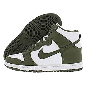 Nike boys Dunk High GS, White/Olive-db2179105, 6 Big Kid
