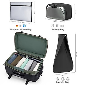 VGOAL Carry on Backpack,40L Expandable Travel Backpacks Weekender Overnight Luggage Bag Extra Large Backpack Fit up to 17.3" Laptop (Black(flight Approved), 45L Expandable With 3 CUBES)