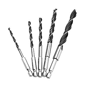 MUXSAM 5PCS Three Sharp Carbide Twist Chamfer Countersink Drill Bit Set Hole-Drilling Tool Kit 4/5/6/8/10mm