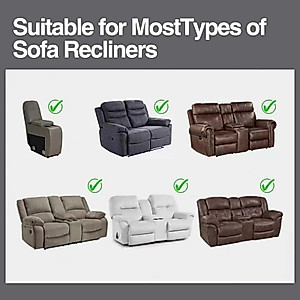 ZPUGUT Loverseat Slipcovers, Waterproof Recliner Slipcovers Double Recliner armrest Sofa Cover, Velvet Eight-Piece Set, Recliner Sofa Cover, Add Multifunctional Convenient Pocket (Gray)