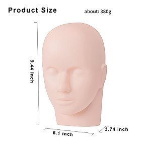 LXIANGN Lash Mannequin Head,Professional Make Up Paint Eye Lash Extention Practice Training Head Soft-Touch Manikin Cosmetology Mannequin Doll Face Head