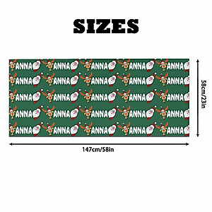 YESCUSTOM Personalized Green Gift Wrapping Merry Christmas Name Paper for Kids Women Men Christmas,Custom Santa Claus Name Wrapping Paper, Gift Wrap Roll 58"x 23"