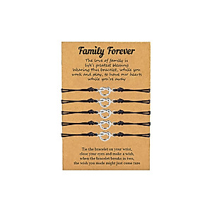HUASAI 2/3/4/5/6 Pcs Family Bracelets Knot Family Bracelets Set Friendship Gift for Family Best Friends Womens Women Stocking Stuffers for Christmas