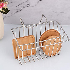 TOPBATHY 1 pc Sink Caddy Stainless Steel Kitchen Hanging Storage Basket Organizer Drain Rack Sponge Holder for Kitchen Bathroom