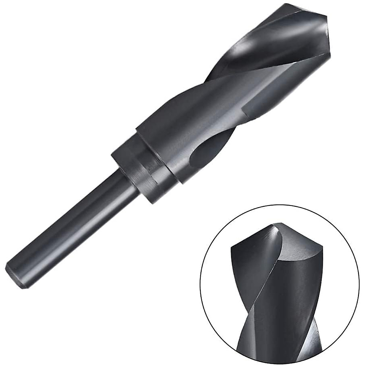 Bettomshin 1 Pcs Straight Handle Equal Drill Bit, Black 27mm Dia Drill Bits, HSS-9341 Milling High Speed Steel Twist Length for Hardened Metal, Stainless Steel, Cast Iron and Wood Plastic