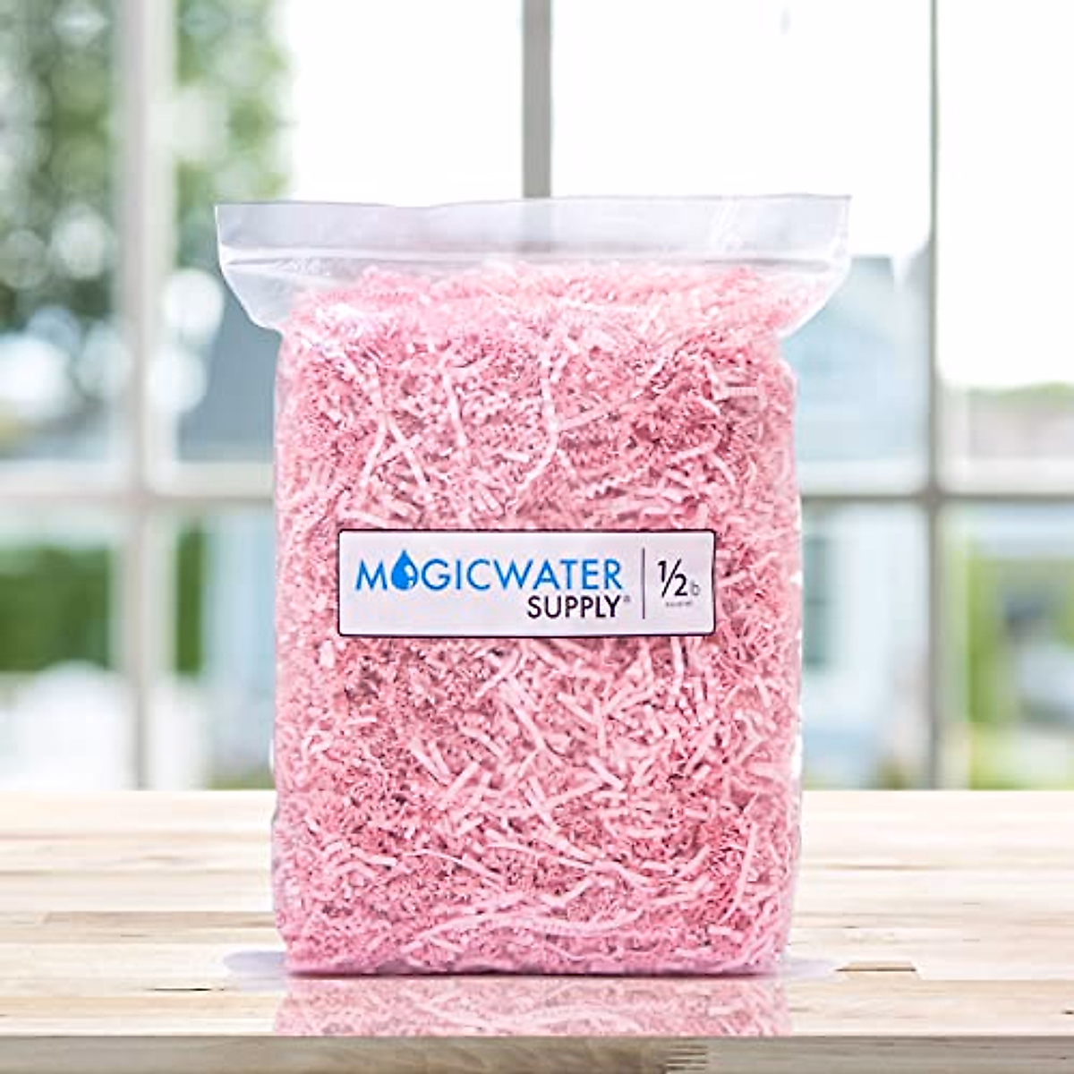 MagicWater Supply Crinkle Cut Paper Shred Filler (1/2 LB) for Gift Wrapping & Basket Filling - Light Pink