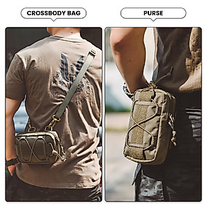 EXCELLENT ELITE SPANKER Tactical Molle Admin Pouch Compact Utility EDC Tool Bag with Shoulder Strap Nylon Belt Waist Bag for Tactical Accessories (RGN)