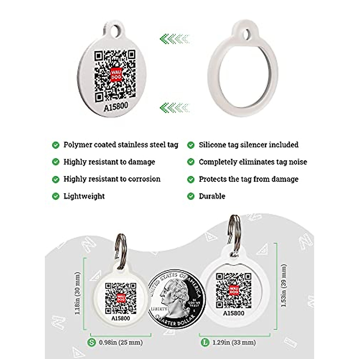 Dog Tags for Pets - Modern QR Code Pet ID Tags for Dogs & Cats