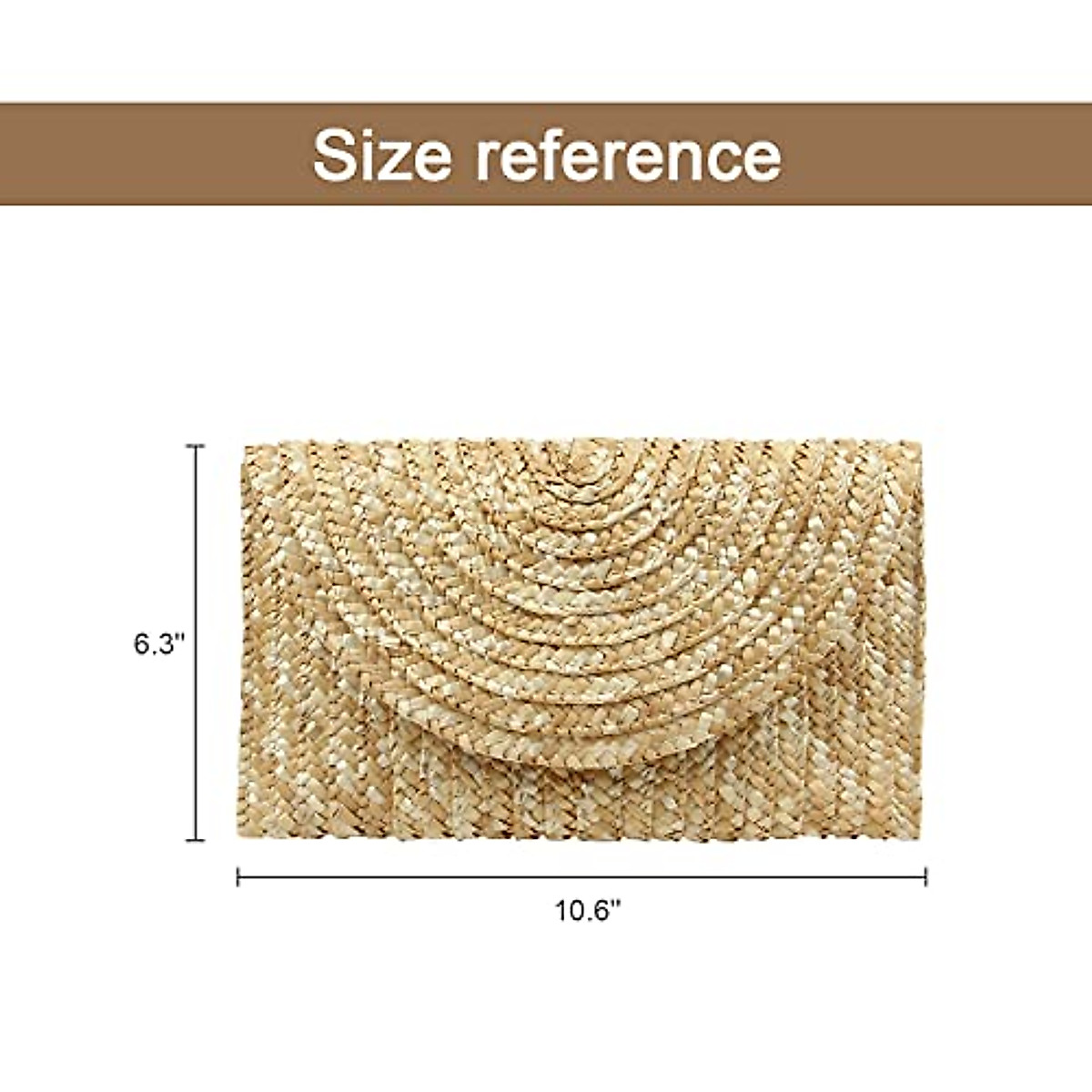Freie Liebe Straw Clutch Bag for Women Summer Clutch Purses Beach Envelope Woven Handbags with 5PCS Earrings