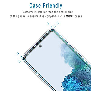 HPTech (2 Pack) Designed for Samsung Galaxy S20 FE, Galaxy S20 FE 5G, Galaxy S20 FE 5G UW Tempered Glass Screen Protector, 9H Hardness, Support Fingerprint Reader, Case Friendly