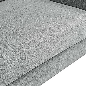 Modway Corland Upholstered Fabric and Metal Loveseat in Light Gray