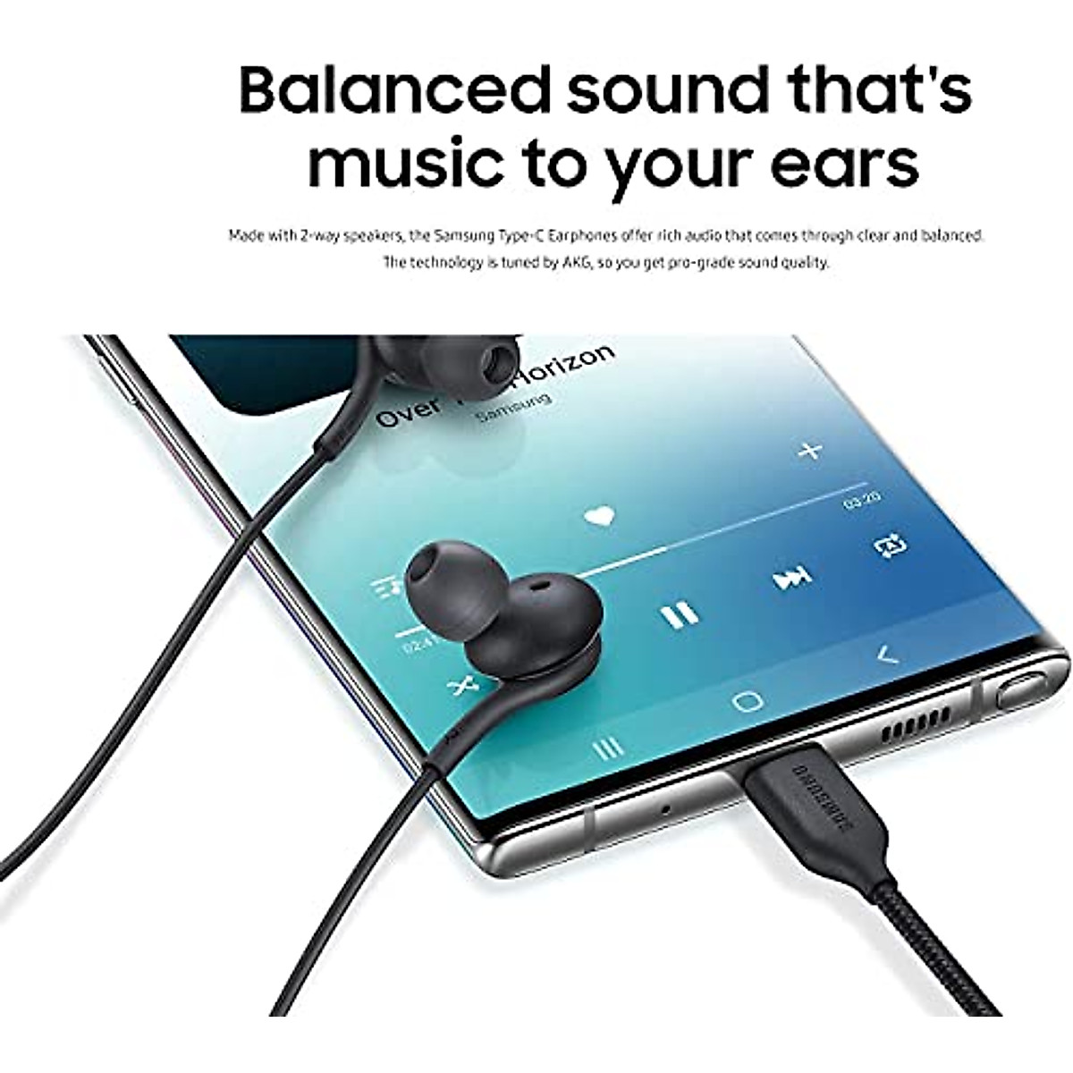 UrbanX 2021 Stereo Headphones for Note 10, Note 10+, Galaxy S10, S9 Plus, S10e, Galaxy S21, Galaxy S20 FE, Galaxy S20, Microphone and Volume Remote Type-C Connector