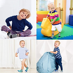 SkiBeaut Toddlers Socks Kids Non Slip Socks with Grips Sticky Slippery Toddler Boys Girls Socks for 3-5 Years Old 12 Pairs Children House Socks