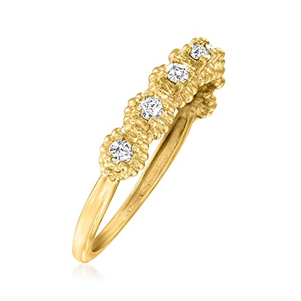 Canaria 0.25 ct. t.w. Diamond Flower Ring in 10kt Yellow Gold. Size 7
