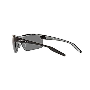 Native Eyewear Hardtop Ultra XP Polarized Rectangular Sunglasses, Matte Black/Grey, 71 mm