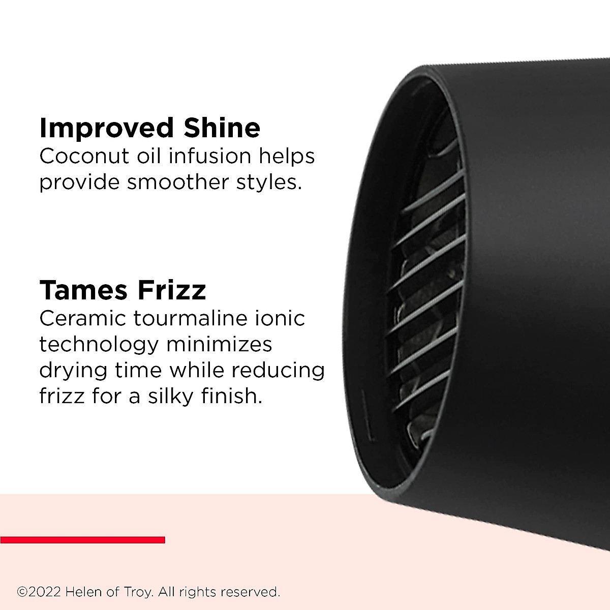 REVLON SmoothStay Coconut Oil Infused Hair Dryer with Diffuser | 1875W Blow Dryer Improves Shine for Smoother Styles and Tames Frizz for Silky Finish (Black)