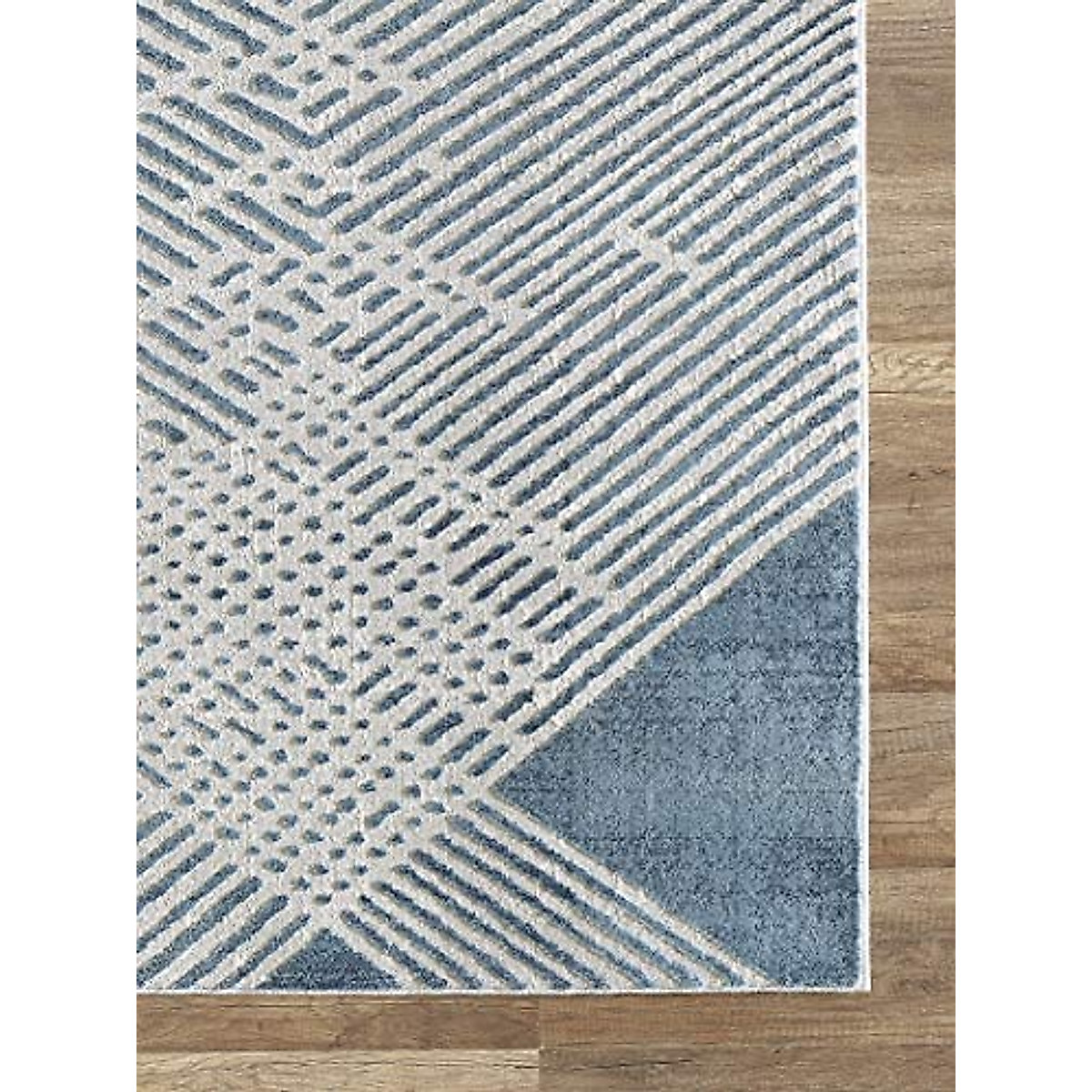 Abani Rugs Blue & Beige Diagonal Lines Area Rug Modern Style, Vista Collection | Turkish Made Superior Comfort & Construction | Stain Shedding Resistant, 7'9" x 10'2" Rectangle