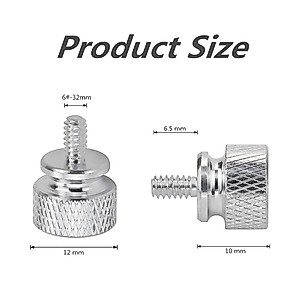 YATENG 10-pcs Anodized Aluminum Computer Case Thumbscrews (6-32 Thread) for Computer Cover / Power Supply / PCI Slots / Hard Drives DIY Personality Modification & beautification (Silver)