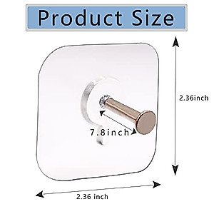 Mershica Adhesive Wall Hooks, Damage-Free Self Adhesive Hooks for Hanging Picture, Waterproof Stick on Hooks for Doors Bathroom Showers Kitchen Wall Organization（12PCS