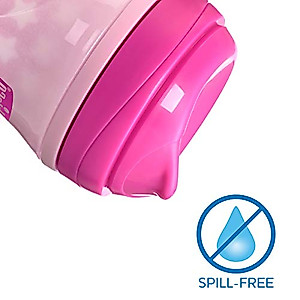 Chicco 9oz. Glow in the Dark Double-Wall Insulated Sippy Cup with Bite-Proof Rim Spout and Spill-Free Lid | Top-Rack Dishwasher Safe | Easy to Hold with Ergonomic Indents | Pink| 12+ months