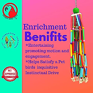 Bonka Bird Toys 000708 Wind Chimes Bird Toy Parrot cage Toys Cages Conure African Grey Parakeet