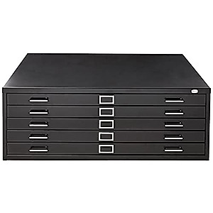 Safco Products Flat File for 42" W x 30" D Documents, 5-Drawer (Additional Options Sold Separately), Black