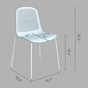 Armless Modern Chairs with Metal Legs for Living, Bedroom, Kitchen, Dining, Lounge Waiting Room, Restaurants, Cafes, Set of 4