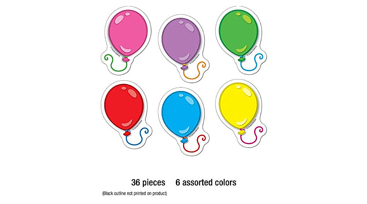 Colorful Mini Balloons Bulletin Board Cutouts for Classroom & Parties