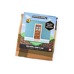 Ukonic Minecraft Oakdoor Fabric Door Cling | 34 x 82 Inches
