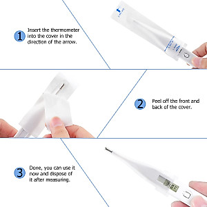 200pcs Disposable Probe Covers for Digital Thermometers Universal Thermometers Sleeves for Accurate Sanitary Oral Ear Underarm Recta Thermometer Reading