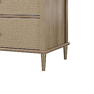 Little Seeds Shiloh Convertible 3 Drawer Dresser, Natural and Faux Rattan