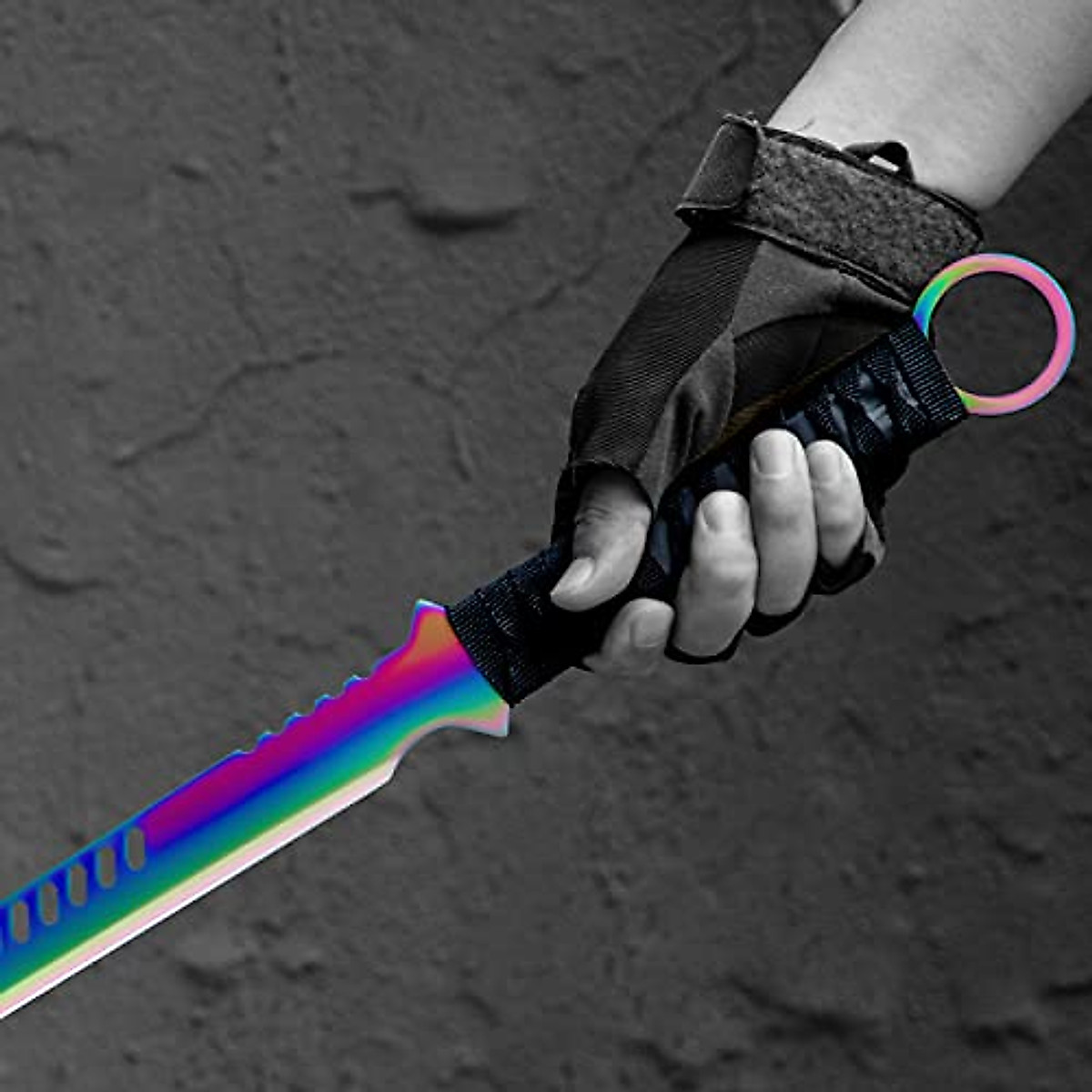 DISPATCH Full Tang Tactical Katana Ninja Sword Machete Fixed Blade Combat Stainless Steel Blade with Sheath for Hunting, Outdoor Camping, Survival