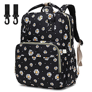 Kouxunt Cow Print Diaper Bag Backpack for Baby Girls Boys, Waterproof Maternity Nappy Backpacks with Stroller Straps Luggage Strap for Moms