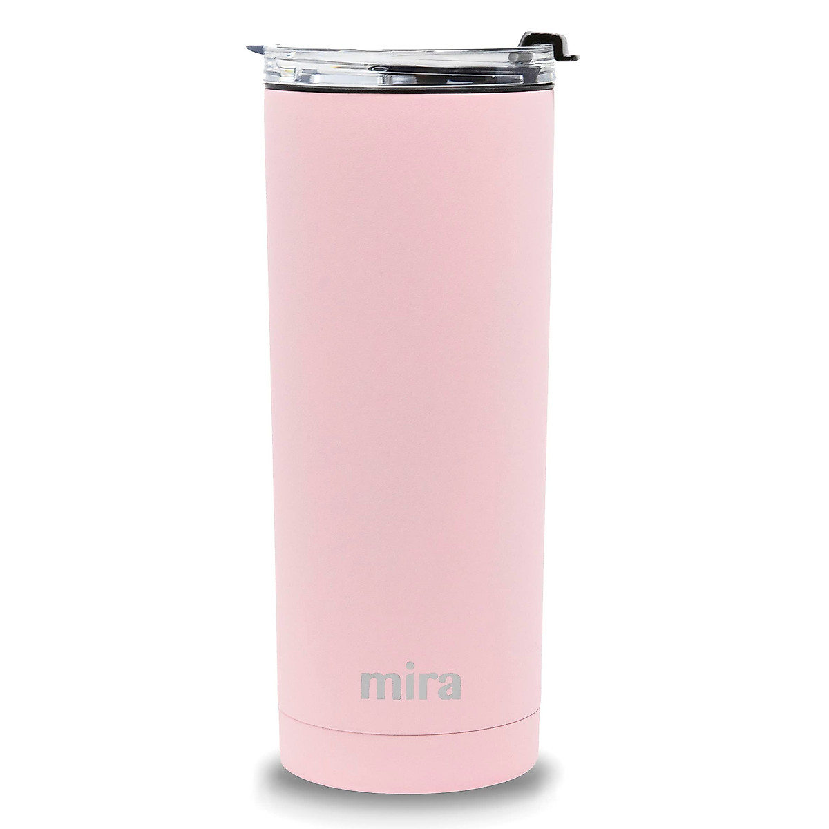 MIRA 20 oz Stainless Steel Vacuum Insulated Tumbler with Tritan Flip Lid - Double Walled Thermos Mug for Hot or Cold Drinks - Reusable Travel Cup - Taffy Pink