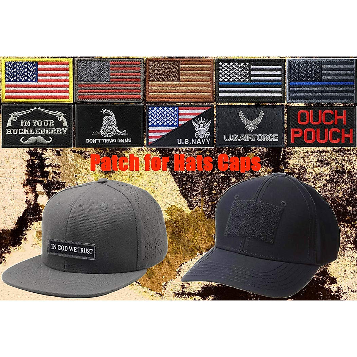 2 Pieces America Flag/Air Patch, Tactical USA Air Patches, US American Air Flag Hook and Loop Embroidered Patch for Hat, Backpack, Jacket, Jeans, Veteran Clothes
